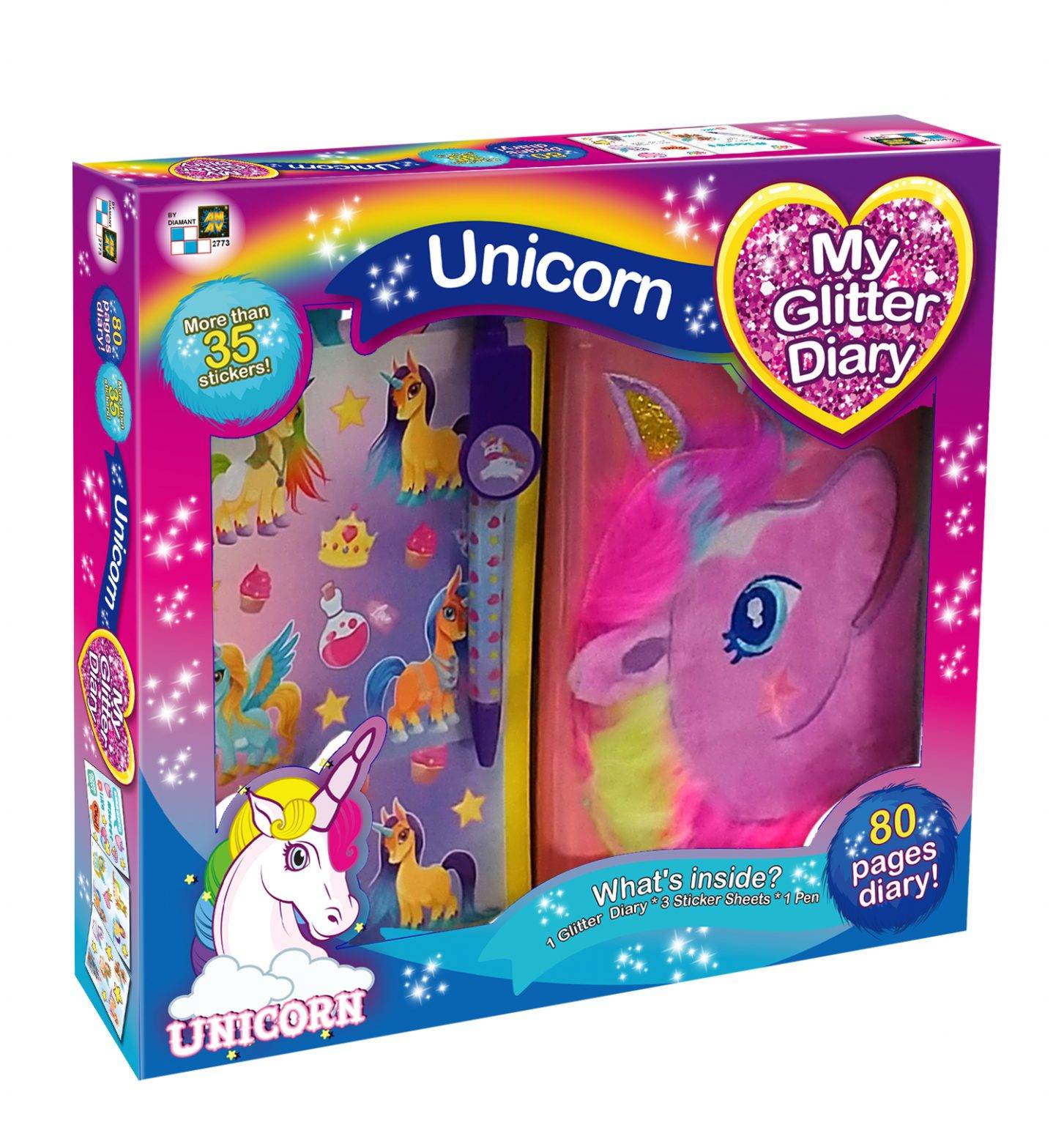 2773 My Glitter Diary Unicorn BOX